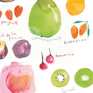 Set of 4 Watercolor Fruit Prints, Seasonal Fruit Posters, Kitchen Print ...