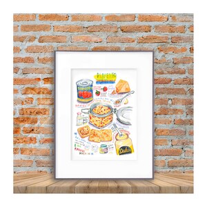 Pimento Cheese Recipe Print, Southern Cuisine Poster, Colorful Kitchen ...