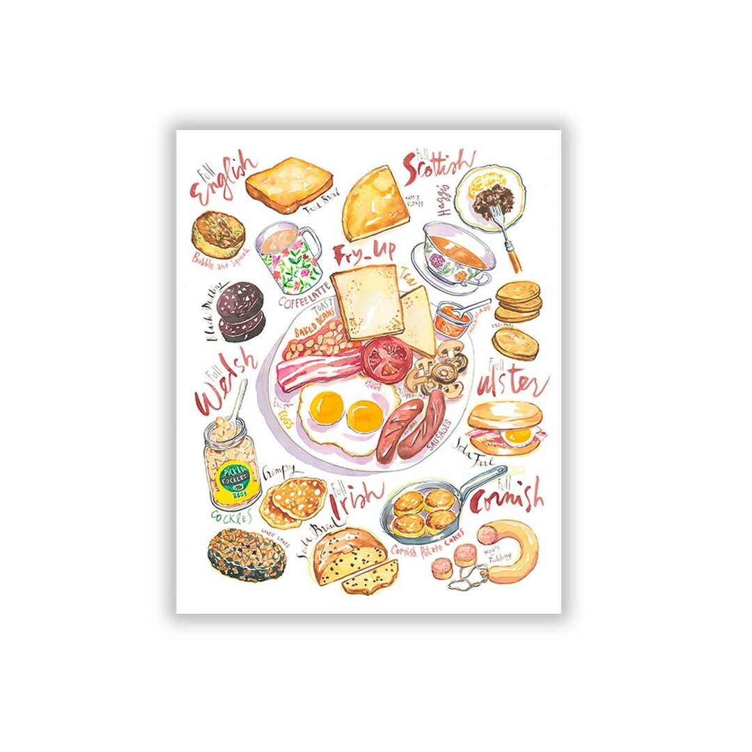 Full English Breakfast Poster United Kingdom Cuisine Print - Etsy UK
