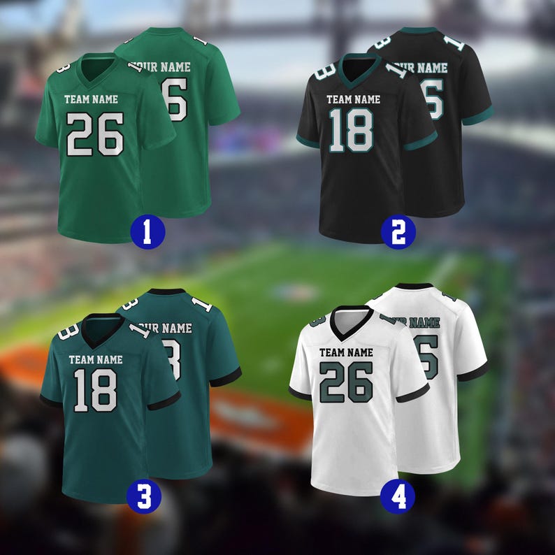 Custom Philadelphia Football Jersey Personalized Uniform Team Name ...