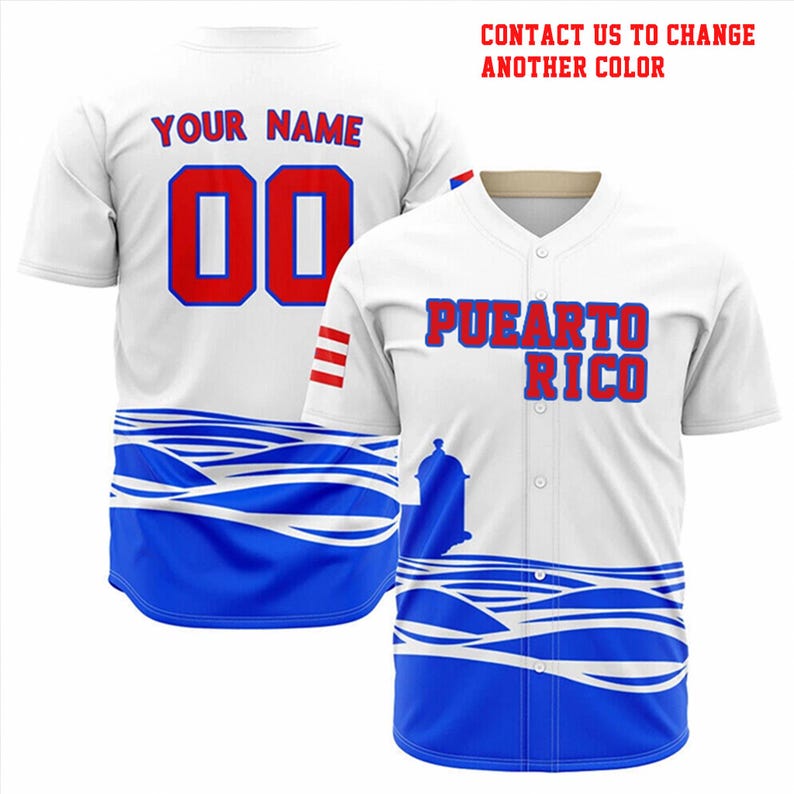 2026 Puerto Rico Custom Baseball Jersey Personalized Softball Uniform ...