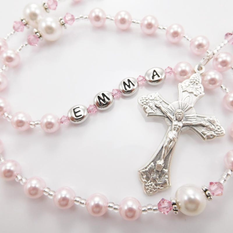 Pink Rosary - Etsy