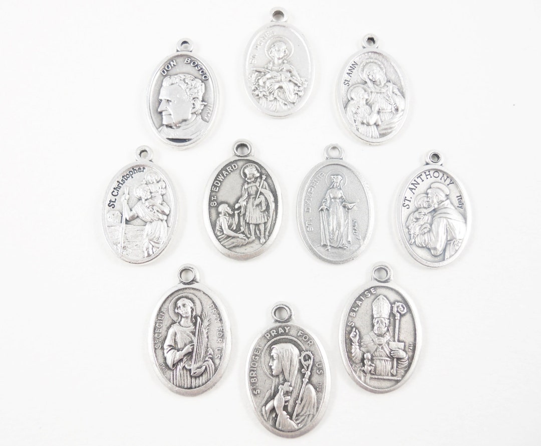 Patron Saint Medal Charm to Be Added to a Rosary Purchase - Various ...