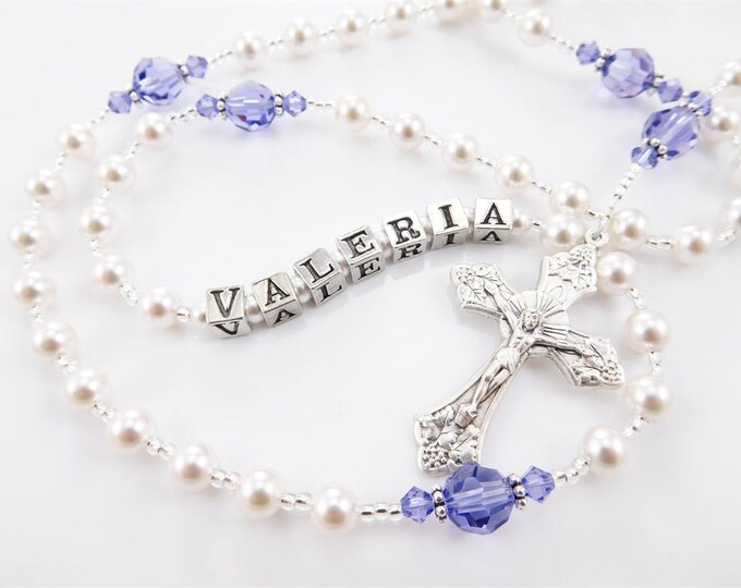 December Birthstone - Tanzanite Crystal Rosary- Personalized Gift for ...