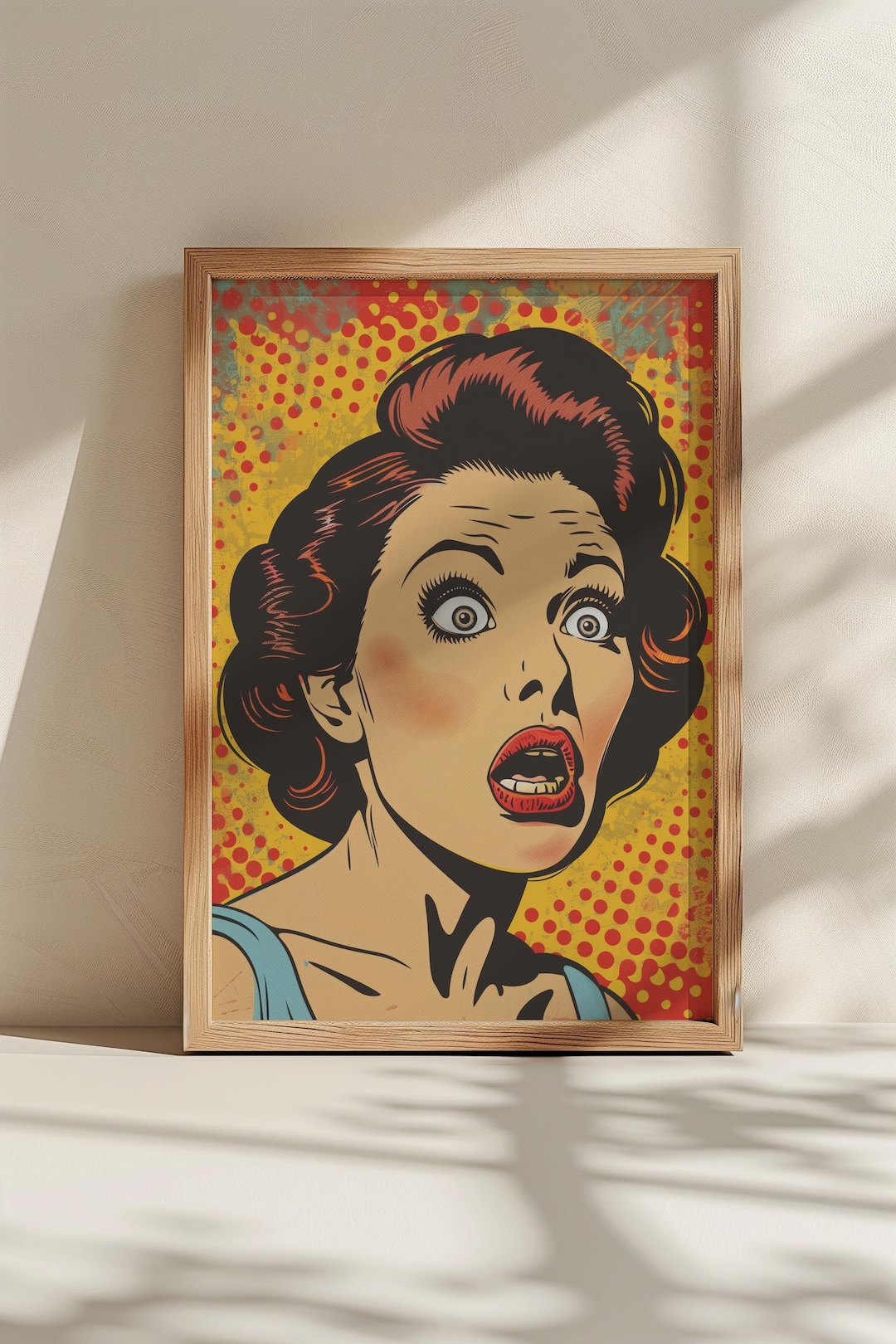 Retro Pop Art Woman Print, Vintage Comic Style Poster, Bold 60s Wall ...