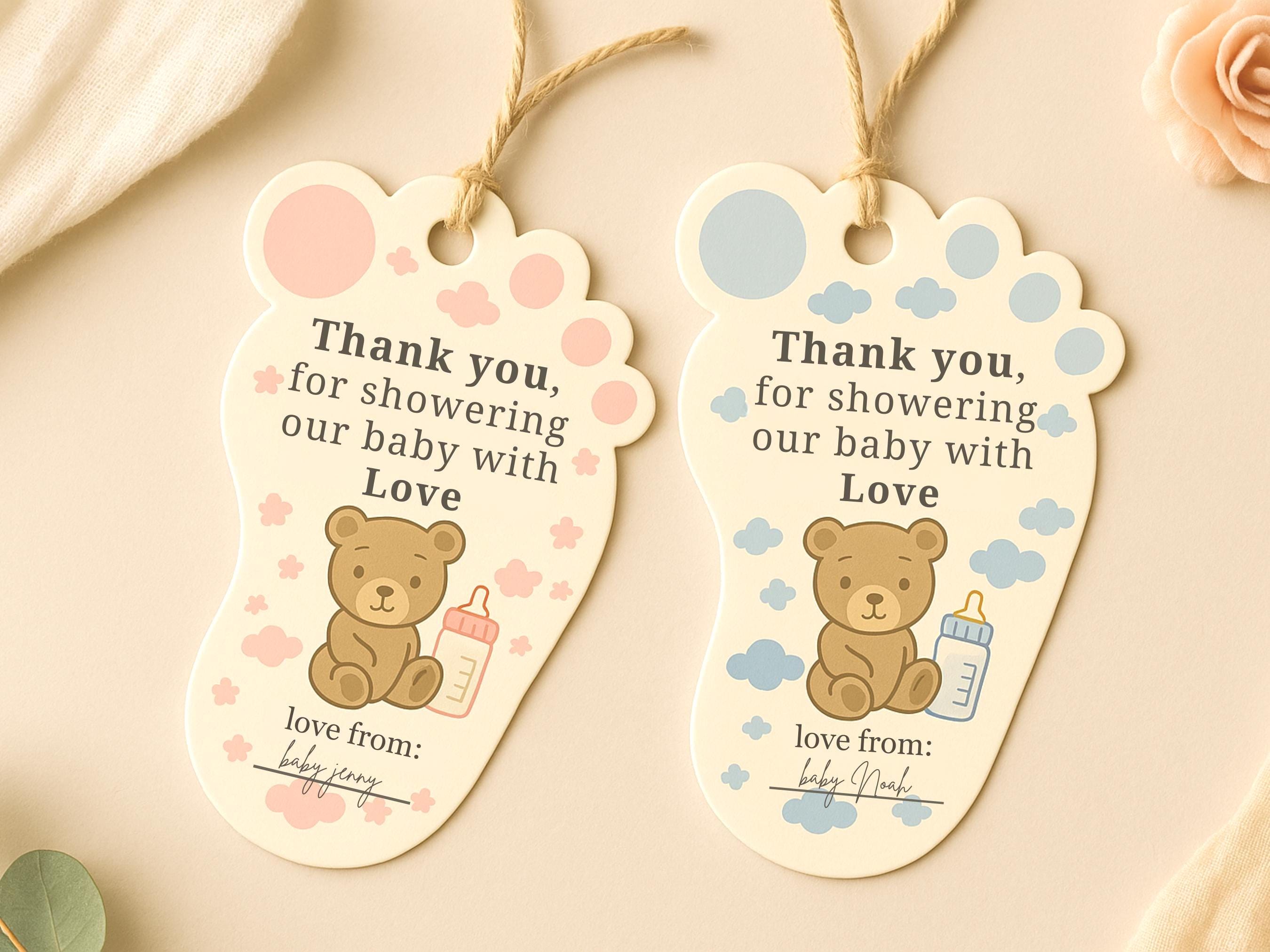 Editable Foot Shape Baby Shower Thank You Favor Tag Template, We Can ...