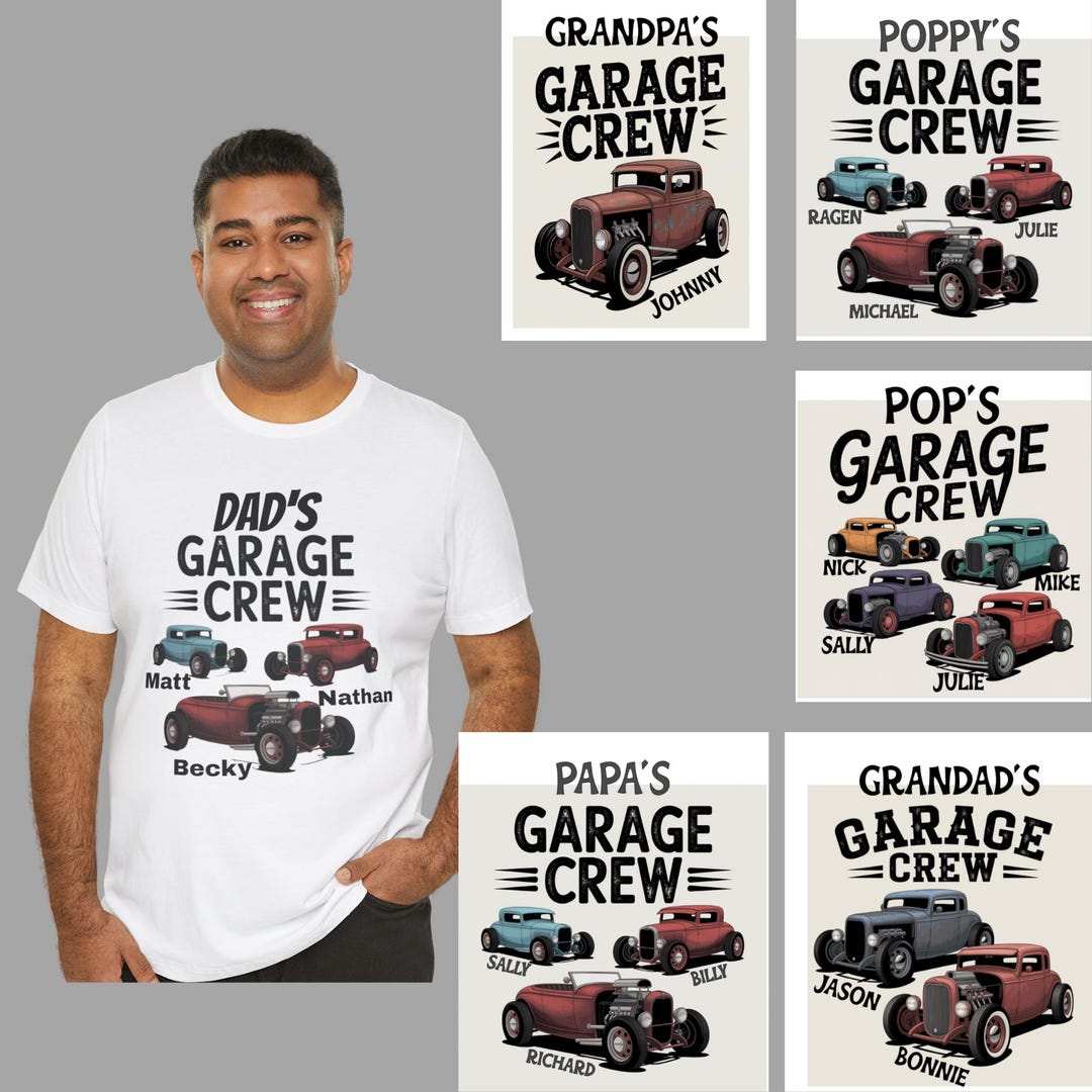 Personalized Hot Rod Dad Shirt: Garage Crew T-shirt - Etsy