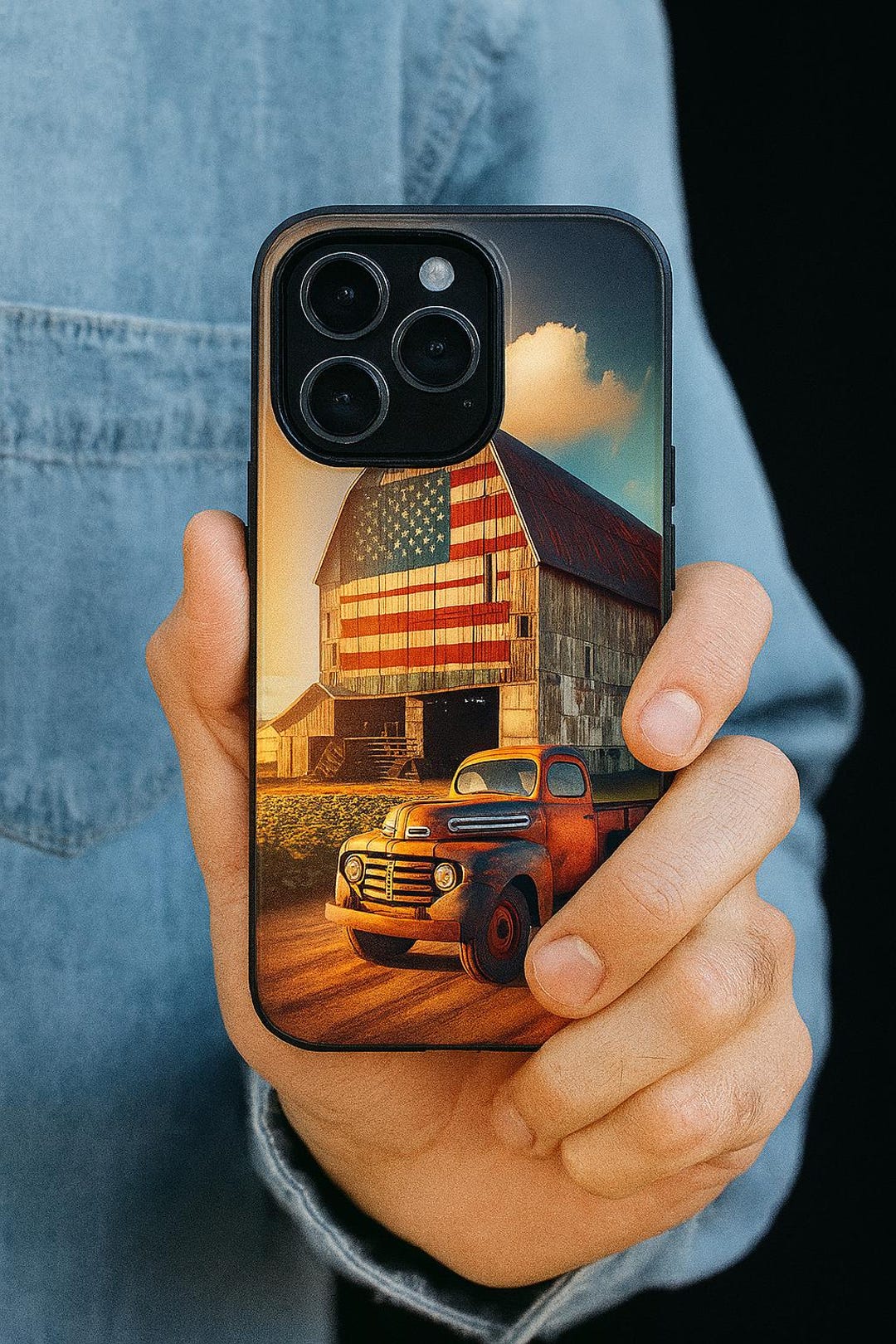 Vintage Farm Truck Phone Case: American Flag, Western Theme - Etsy