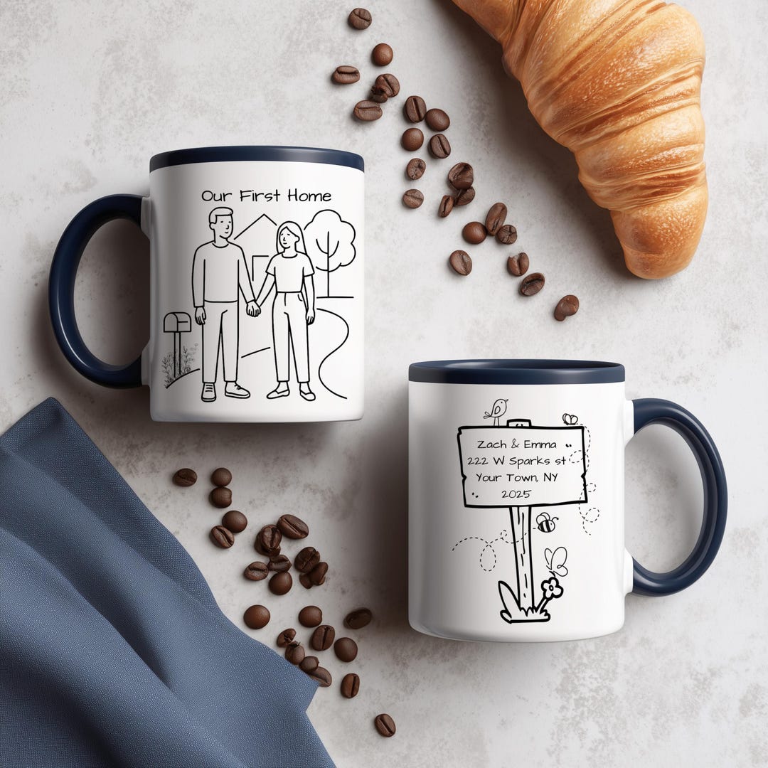 Personalized First Home Mug: Custom Names, Address, Date Keepsake - Etsy