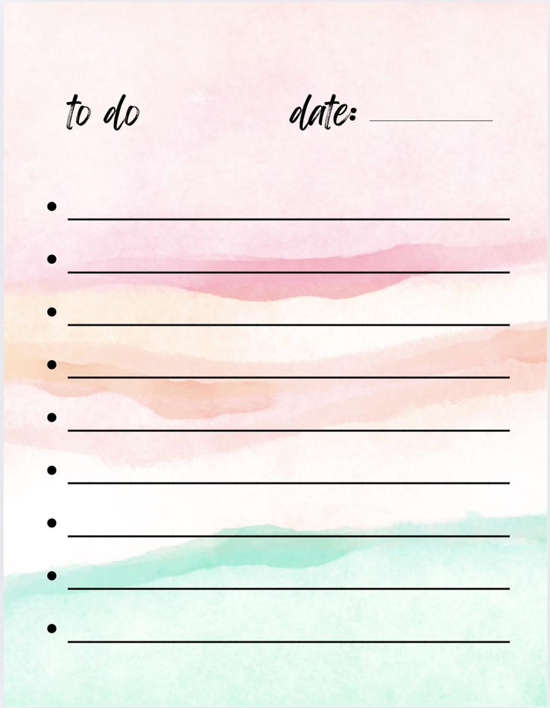 Pastel to Do List, Planner, Productivity, Tasks, List, Checklist, Daily ...