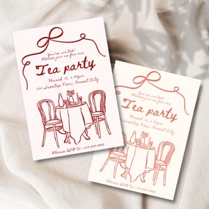 Hand Drawn Tea Party Invitation Template • Elegant Canva Design ...