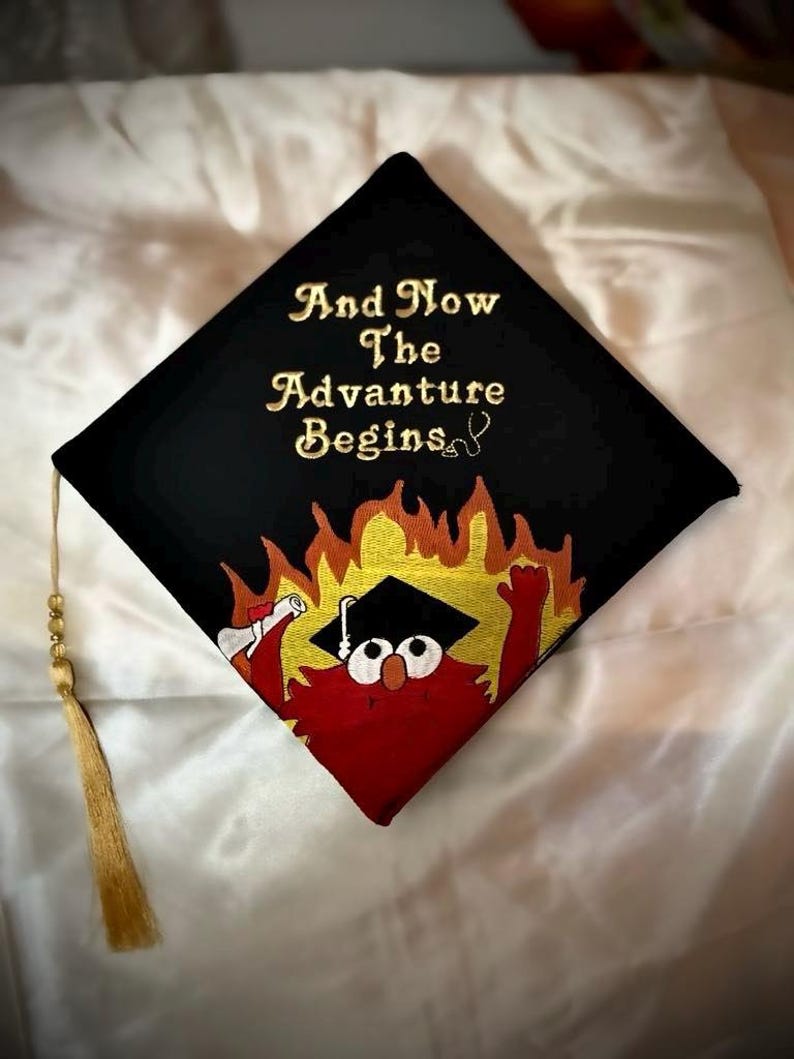 Embroidered Graduation Cap Topper | Multi Color Cap Topper ...