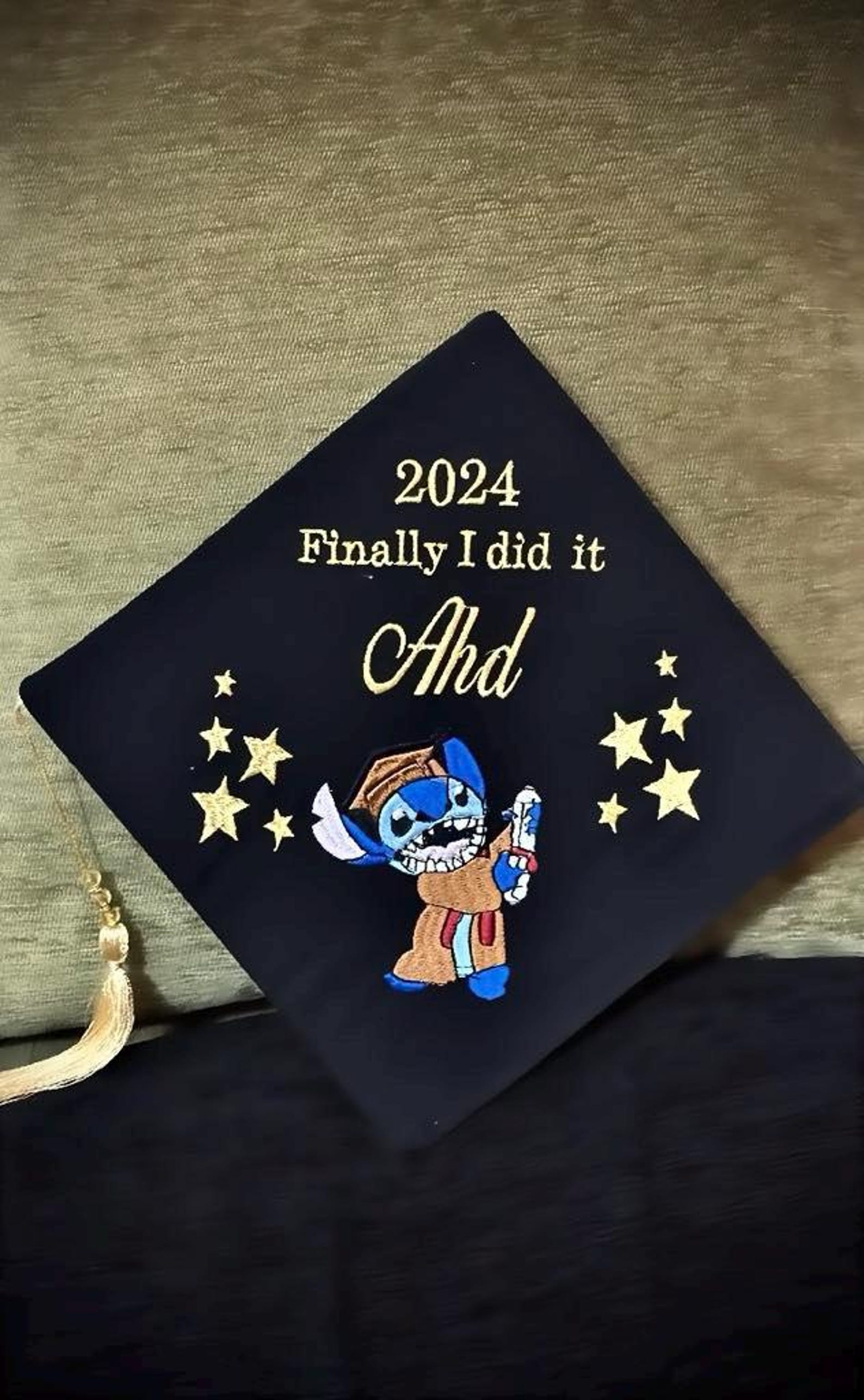 Embroidered Graduation Cap Topper | Multi Color Cap Topper ...