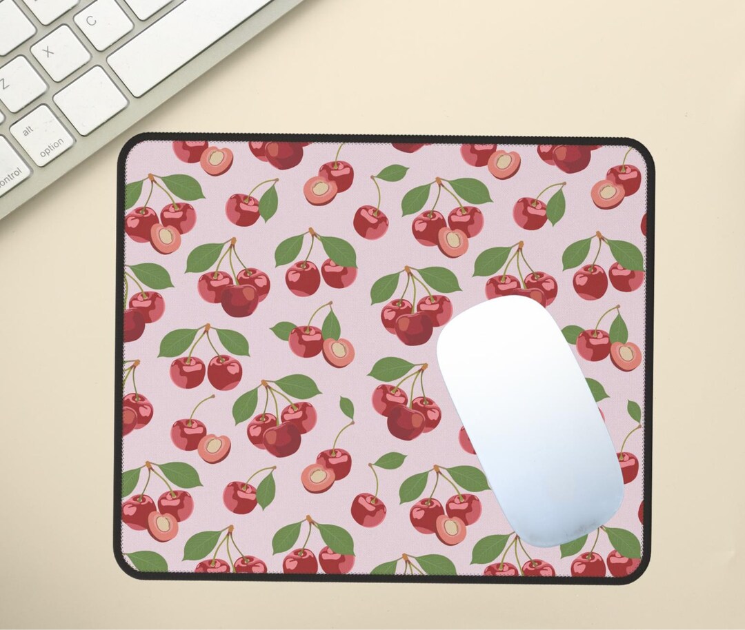Cherry Mouse Pad | Pink Fruit Desk Mat, Retro Y2K - Etsy