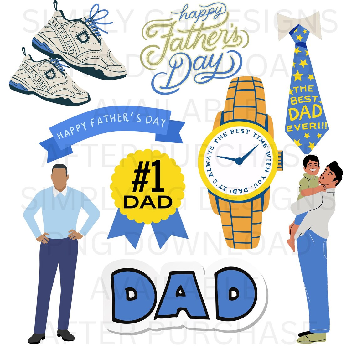 Dad Clipart Bundle PNG | Father’s Day Digital Download | Funny Dad Pngs ...
