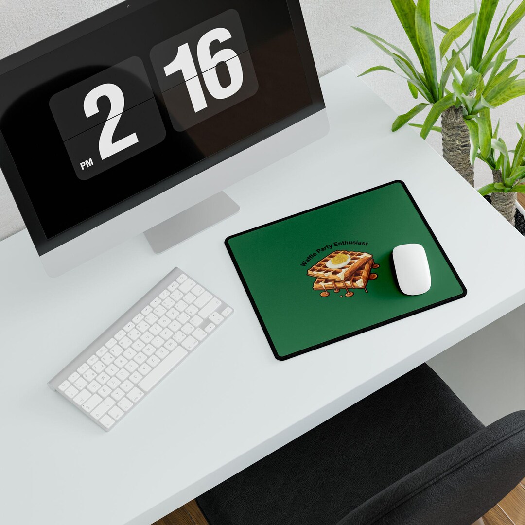 Waffle Party Desk Mat - Fun Office Decor, Severance Gift, Home Office ...