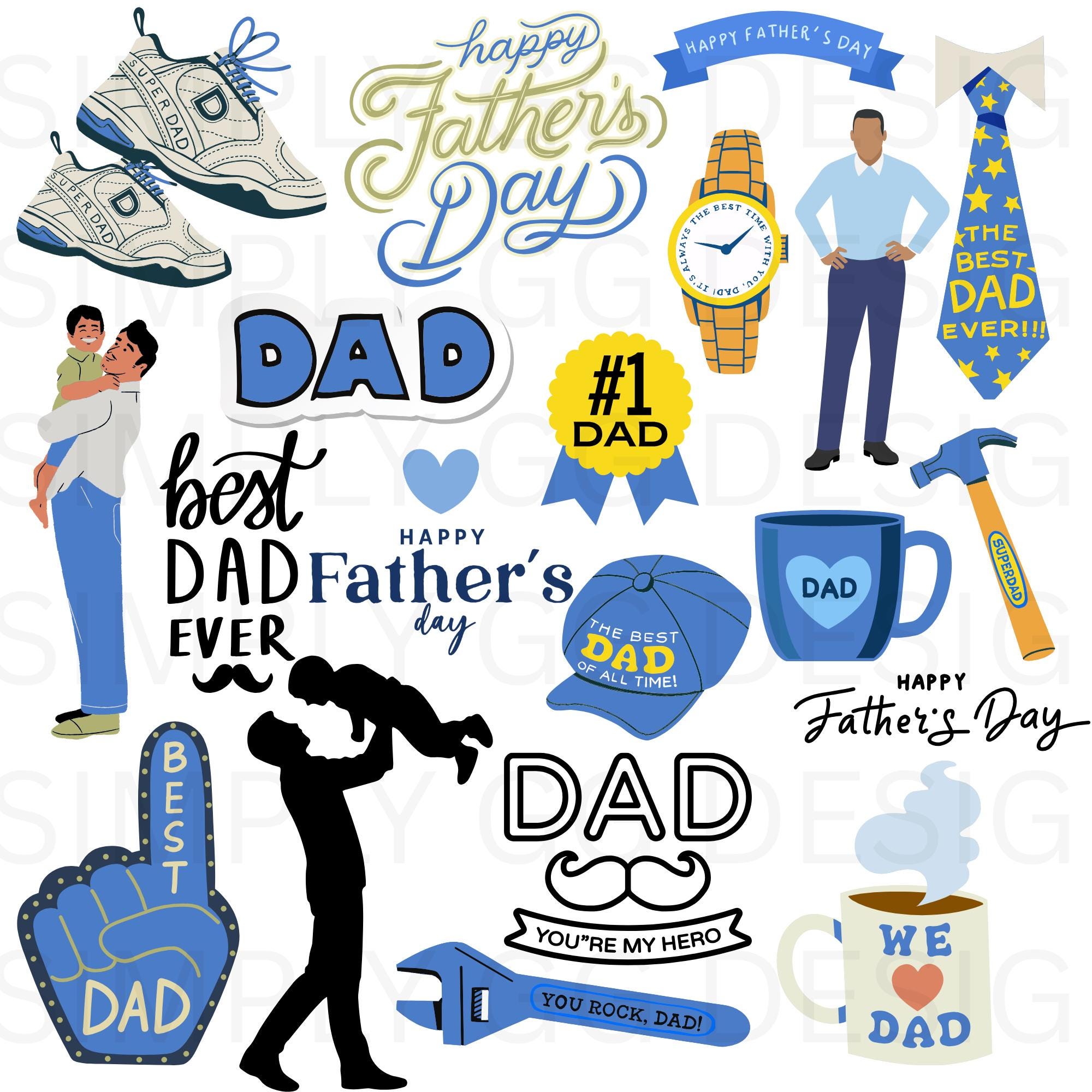 Dad Clipart Bundle PNG | Father’s Day Digital Download | Funny Dad Pngs ...