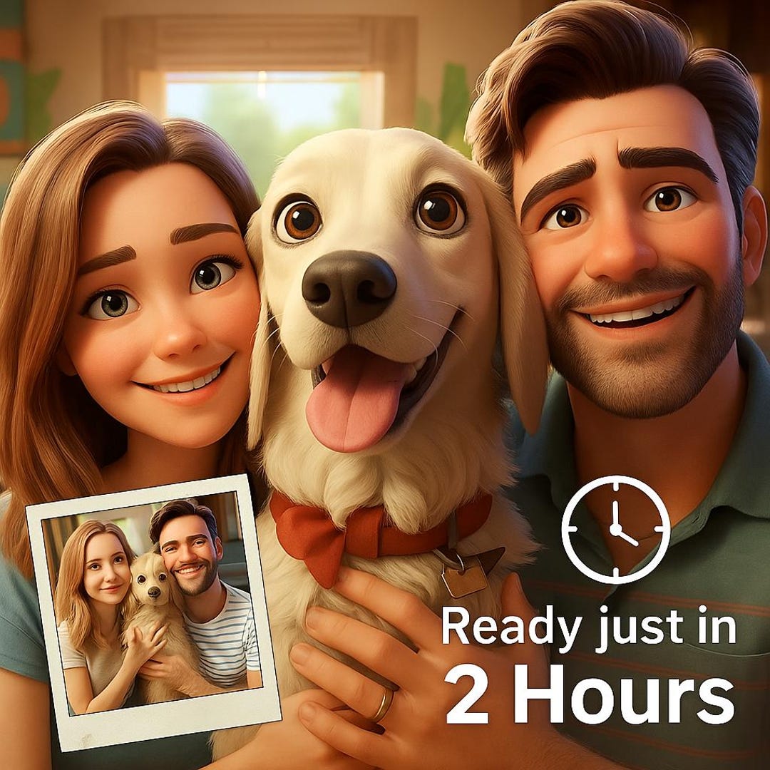 Personalized Pixar Style 3D Cartoon Portrait – Custom Couple - Etsy
