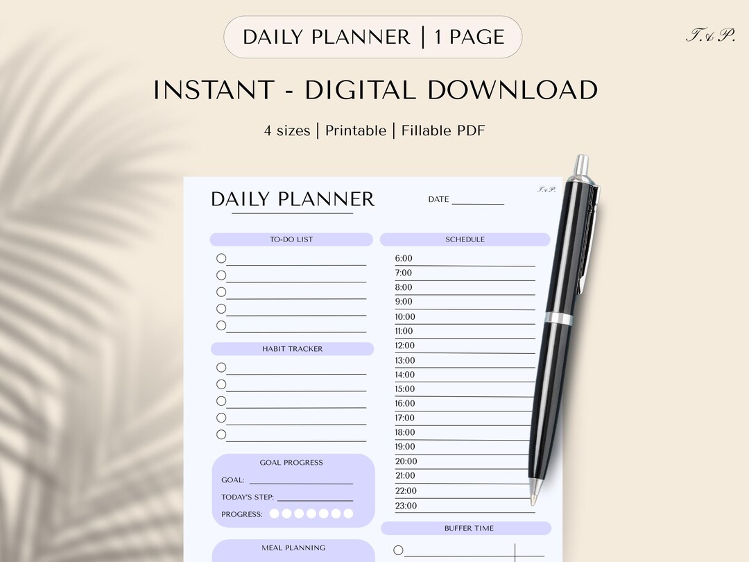 Printable Digital Daily Planner Templates | Editable Digital Daily ...