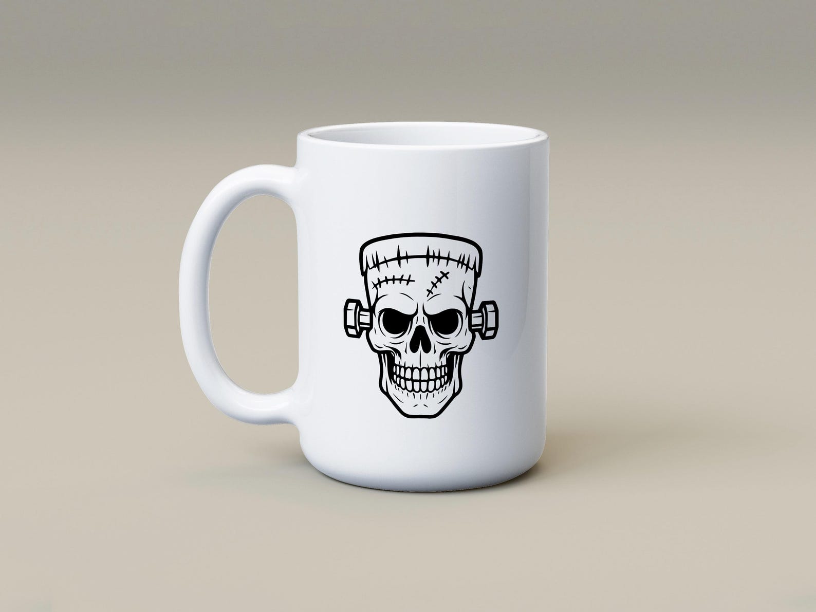 Frankenstein Skull SVG | Creepy Halloween Skull Clipart | Gothic Vector ...