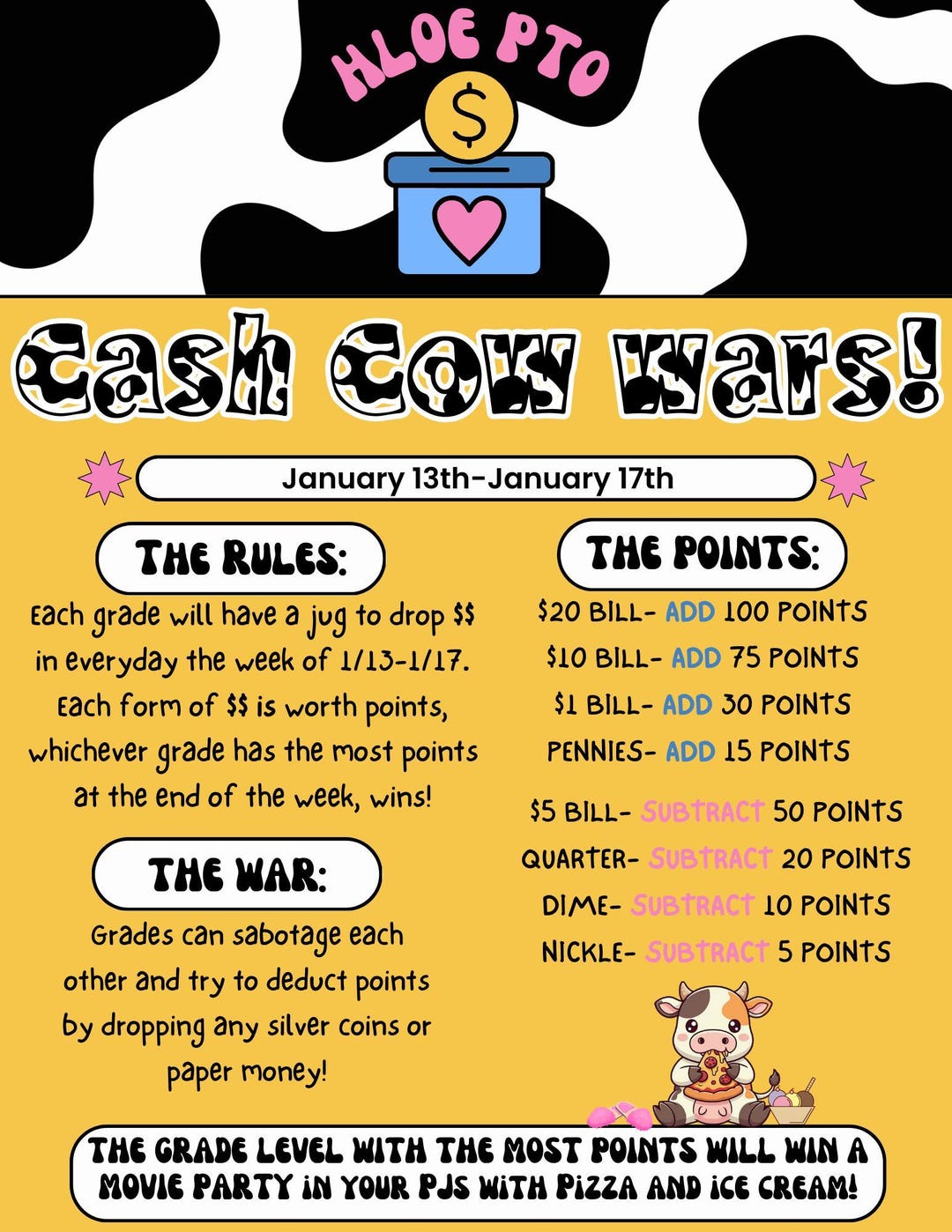 Cash Cow Fundraiser Digital Download Custom Canva Edit Template Digital ...