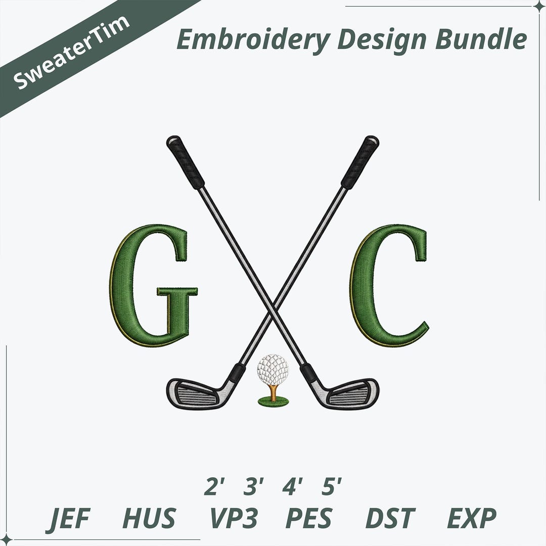 Golf Tee Monogram Frame Machine Embroidery Design, 4 Sizes,sport ...