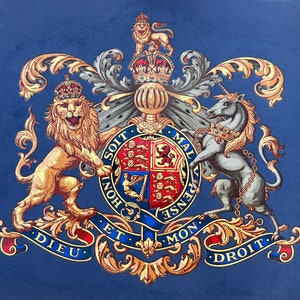 Royal Coat of Arms With Tudor Crown Image Transfer Decal Unique Vintage ...
