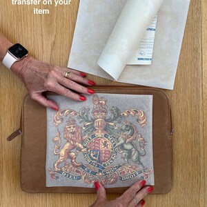 Royal Coat of Arms With Tudor Crown Image Transfer Decal Unique Vintage ...