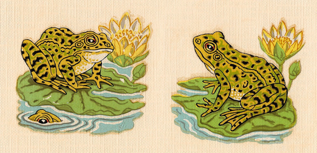4 Pairs of Frogs Transfers Decals small Countryside Crafts Decoration ...