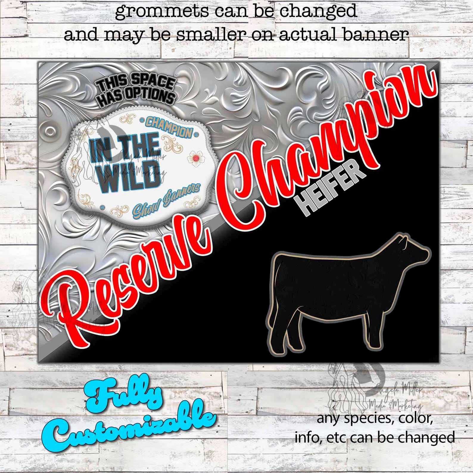 Buckle Silver Livestock Grand Champion Showmanship Award Banner. County ...