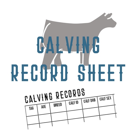 Calving Planner Sheet. Cattle Ranch. PDF Download.. Rancher. - Etsy
