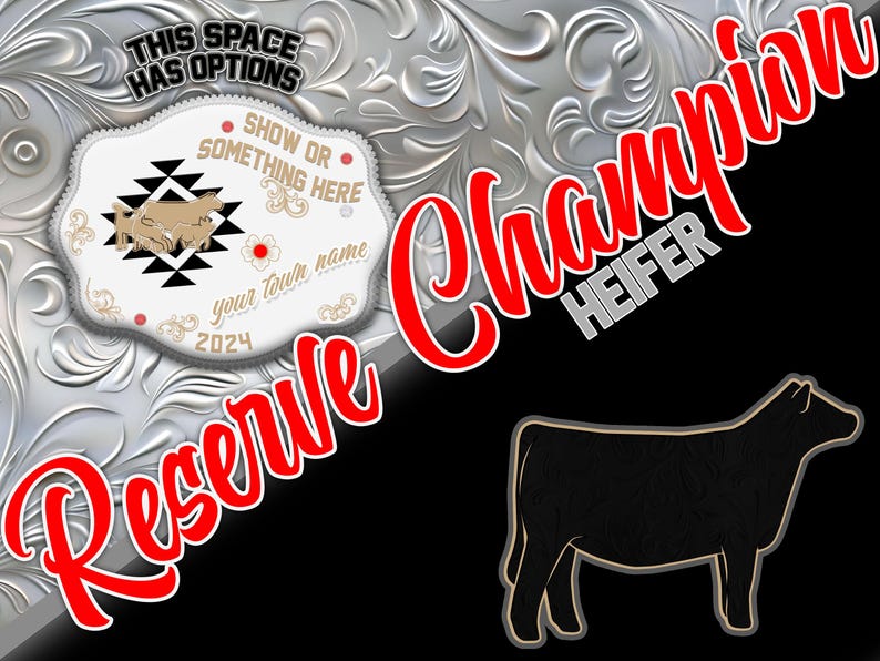 Buckle Silver Livestock Grand Champion Showmanship Award Banner. County ...