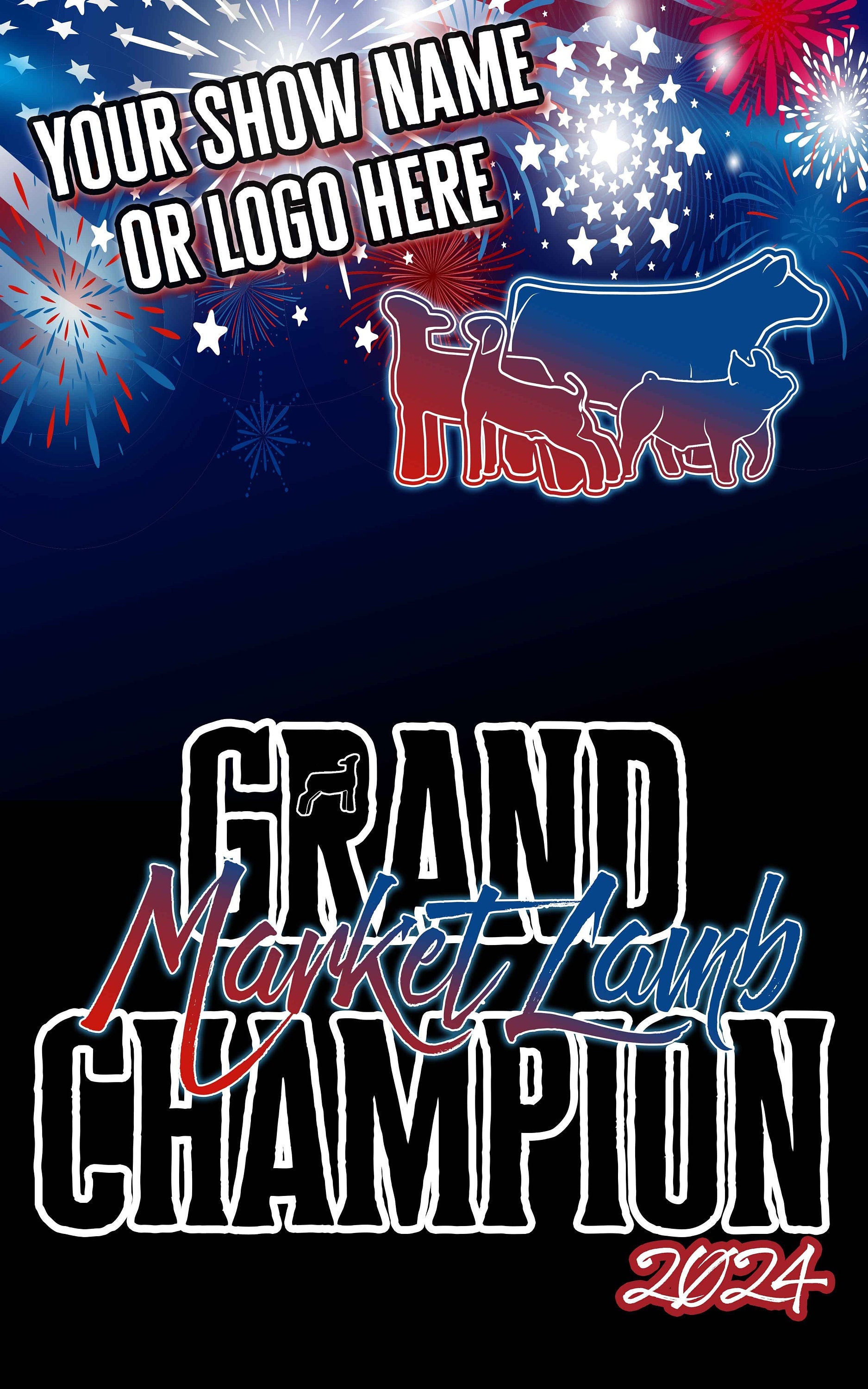 American Flag. Livestock Grand Champion Showmanship Award Banner ...