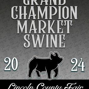 Livestock Grand Champion Showmanship Award Banner. County Fair. Jackpot ...