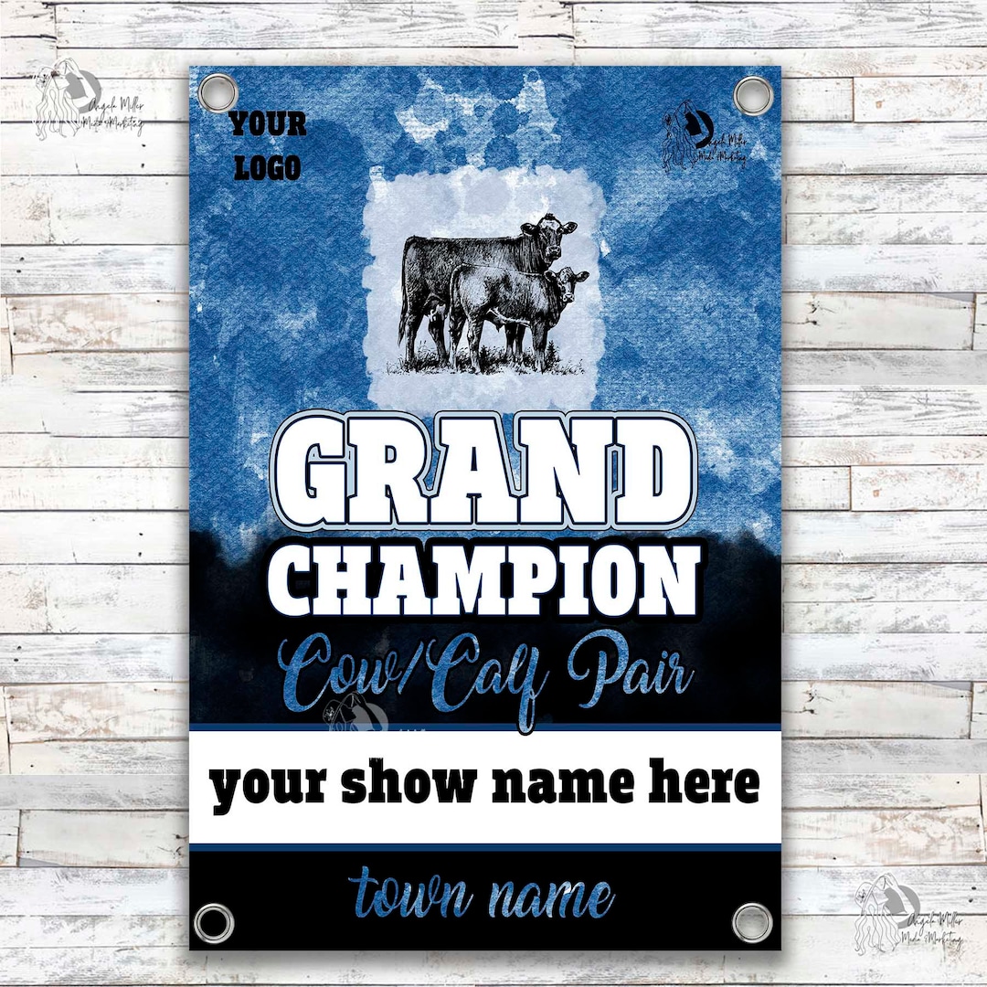 Livestock Grand Champion Showmanship Award Banner. County Fair. Jackpot. Trophy. Stall ...