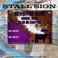 Stall Sign | Custom Livestock Sign| Show Animal Stall Sign | 4H Stall ...