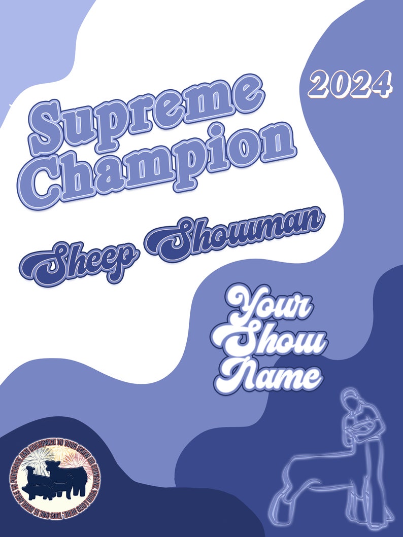 Livestock Grand Champion Showmanship Award Banner. County Fair. Jackpot ...