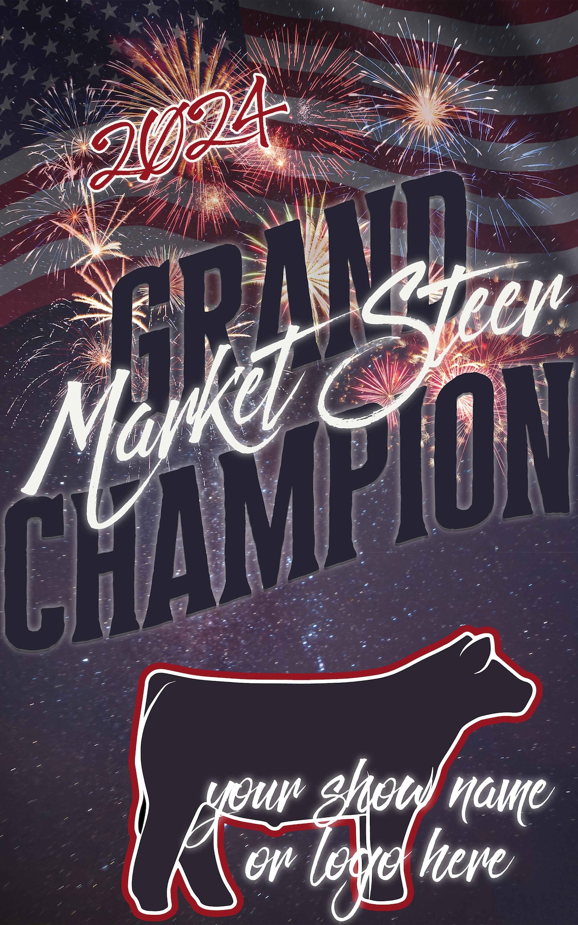 Flag. Livestock Grand Champion Showmanship Award Banner. County Fair ...
