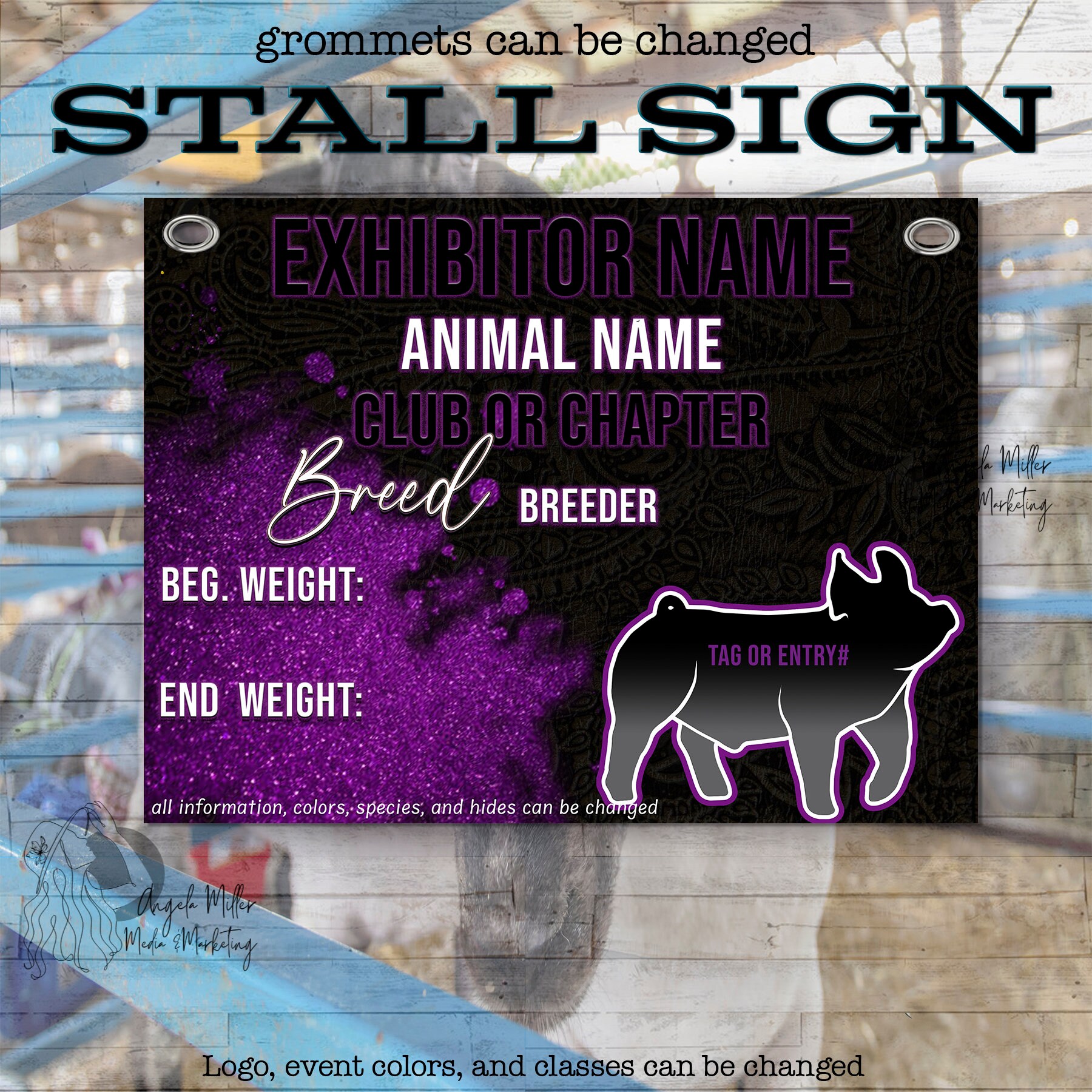 Livestock Stall Sign Banner. County Fair. Jackpot. Trophy. Stall ...