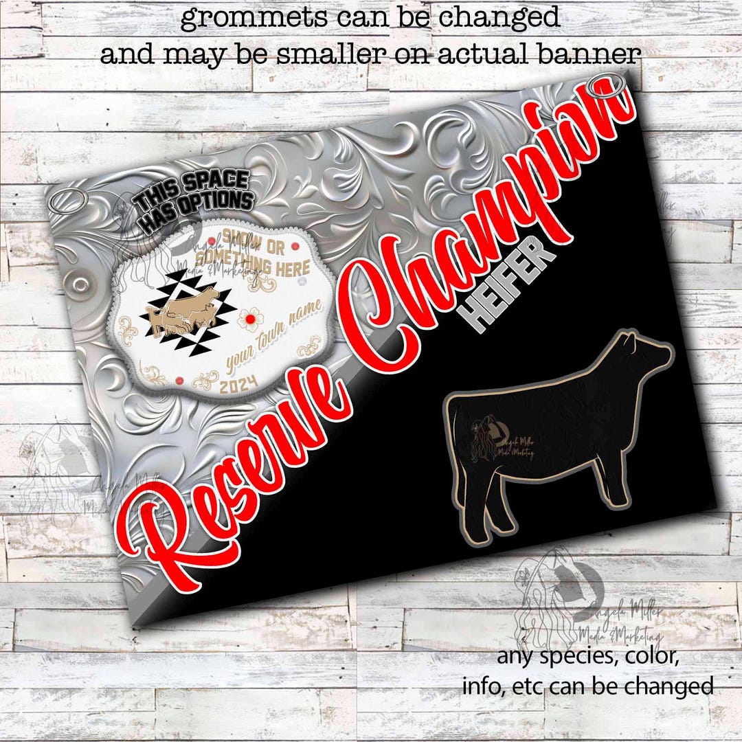 Buckle Silver Livestock Grand Champion Showmanship Award Banner. County ...