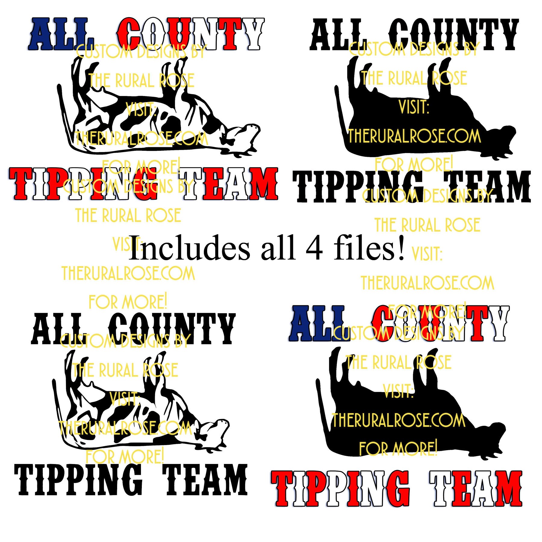 Png and SVG All County Tipping Team Cow/ Sublimation/ Screen Print ...
