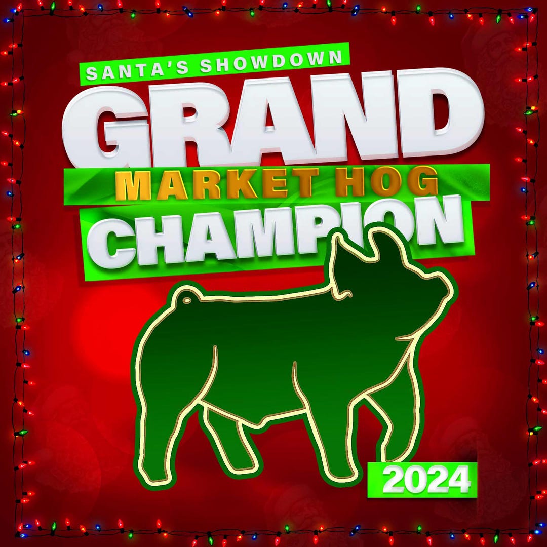 Christmas Livestock Grand Champion Showmanship Award Banner. County ...