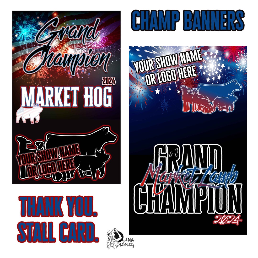 Flag. Livestock Grand Champion Showmanship Award Banner. County Fair ...