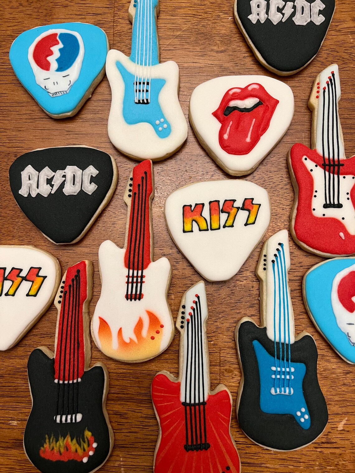 Rock and Roll Guitar Decorated Sugar Cookies - Etsy