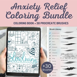 PROCREATE BUNDLE 30 Procreate Brushes Digital Coloring Book Practice ...
