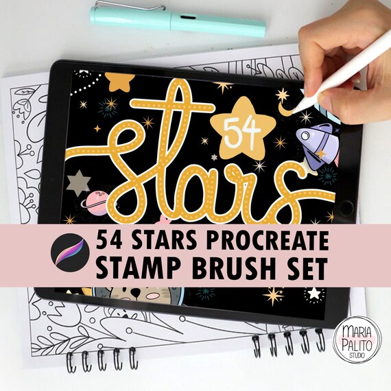 54 STARS Procreate Brushset, Stamp Procreate,Brushes to do Stars ...
