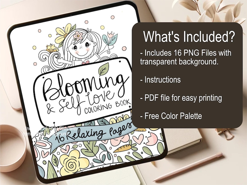 Self-love Procreate Coloring Pages Beginner Bundle M001 + 30 Procreate ...