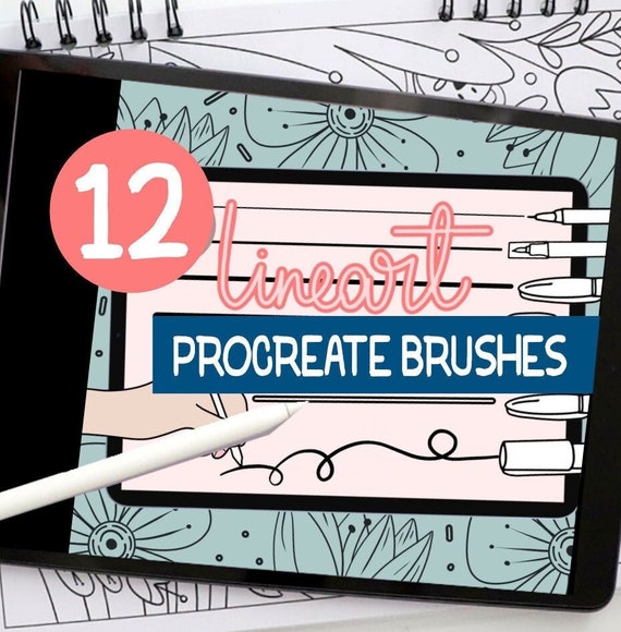 LINEART Procreate Brushes Set for Ipad Drawing, Lineart Doodling Inking Pen Brushes Monoline ...