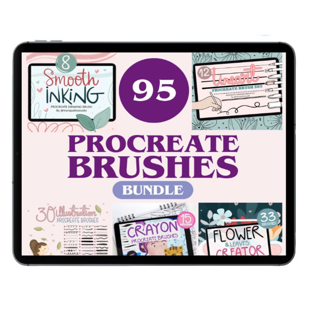 95 PROCREATE BRUSHES BUNDLE Lineart Illustration Drawing - Etsy