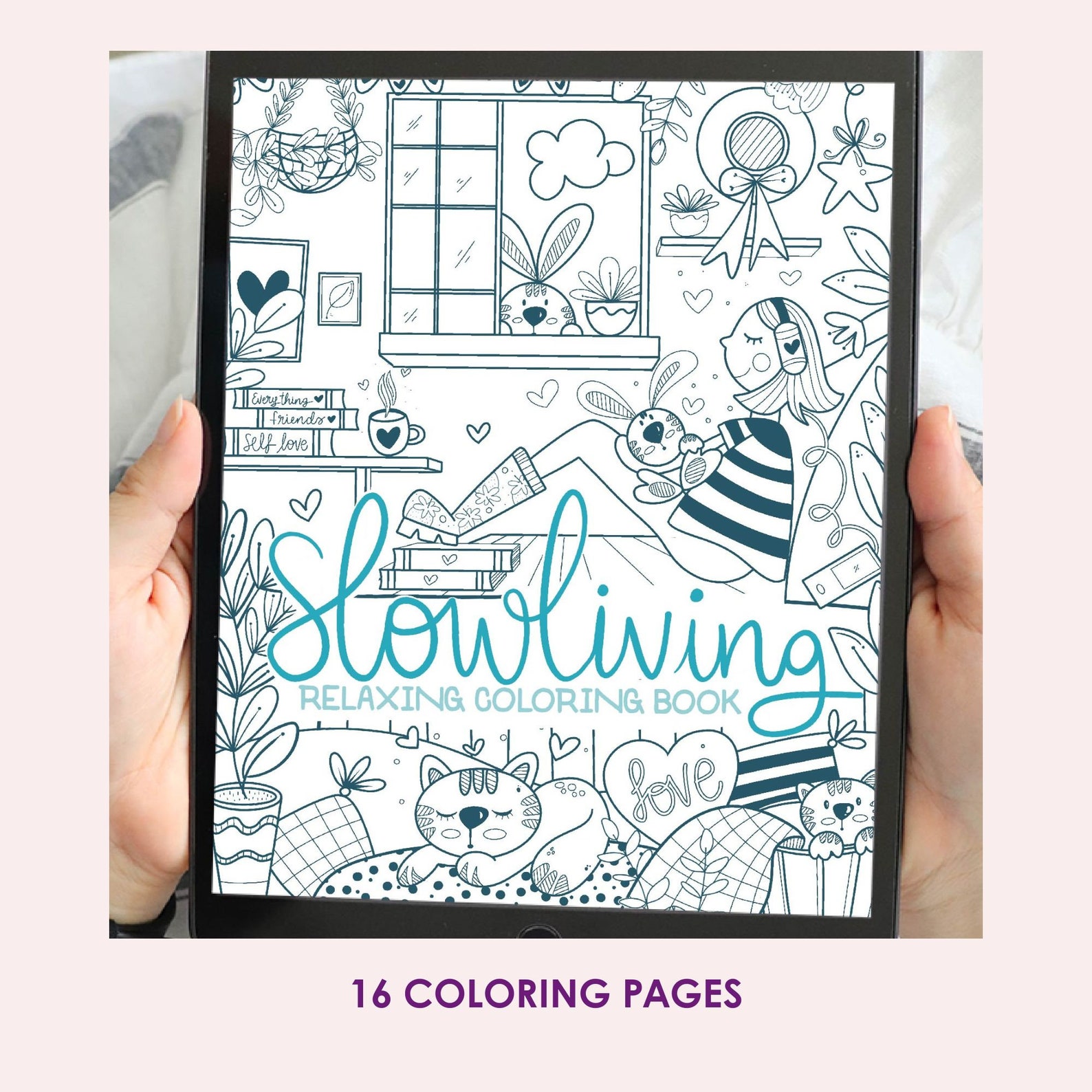 Procreate Coloring Set Digital Coloring Book SLOWLIVING 8 - Etsy